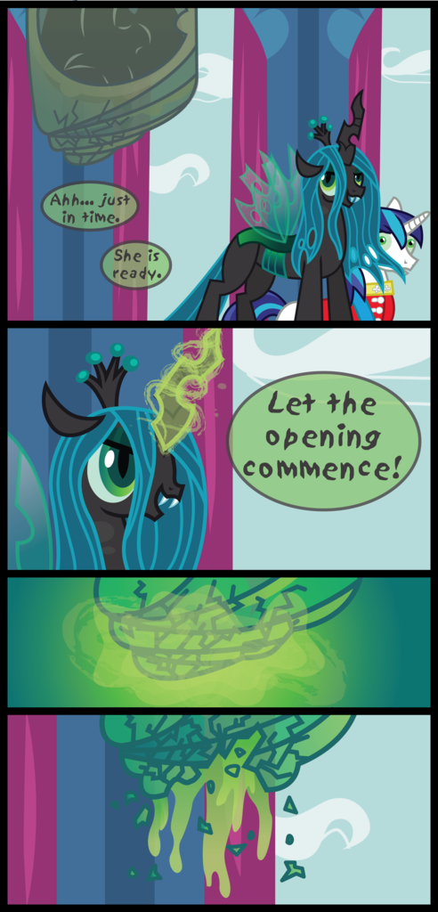 #285735 - safe, artist:inkrose98, queen chrysalis, shining armor ...