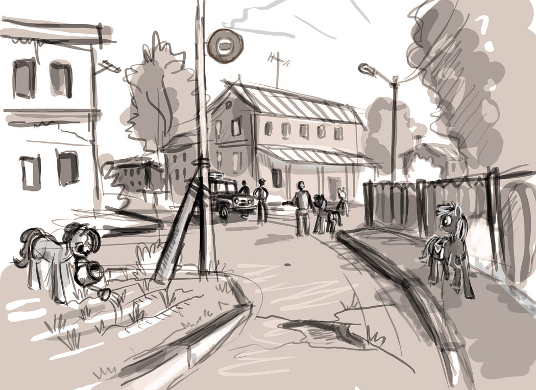 #305227 - safe, artist:agm, earth pony, human, pony, car, ghetto ...