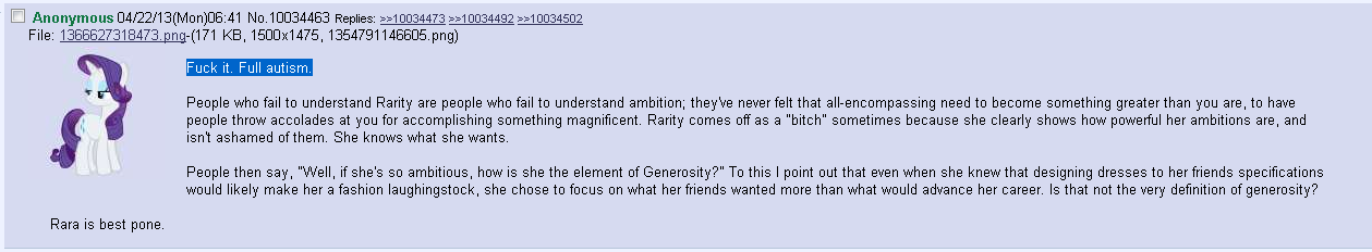 #305772 - safe, rarity, g4, /mlp/, 4chan, 4chan screencap, text ...