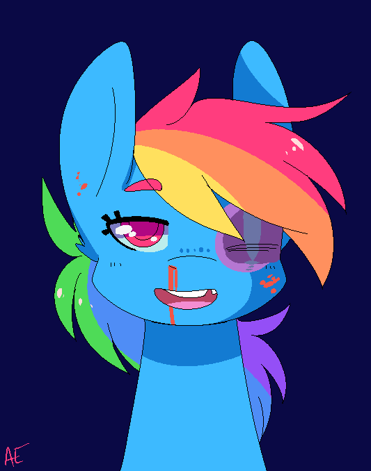 #306992 - grimdark, artist:spittfireart, rainbow dash, g4, black eye ...