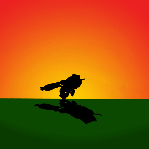 #307407 - safe, applejack, g4, animated, female, running, silhouette ...