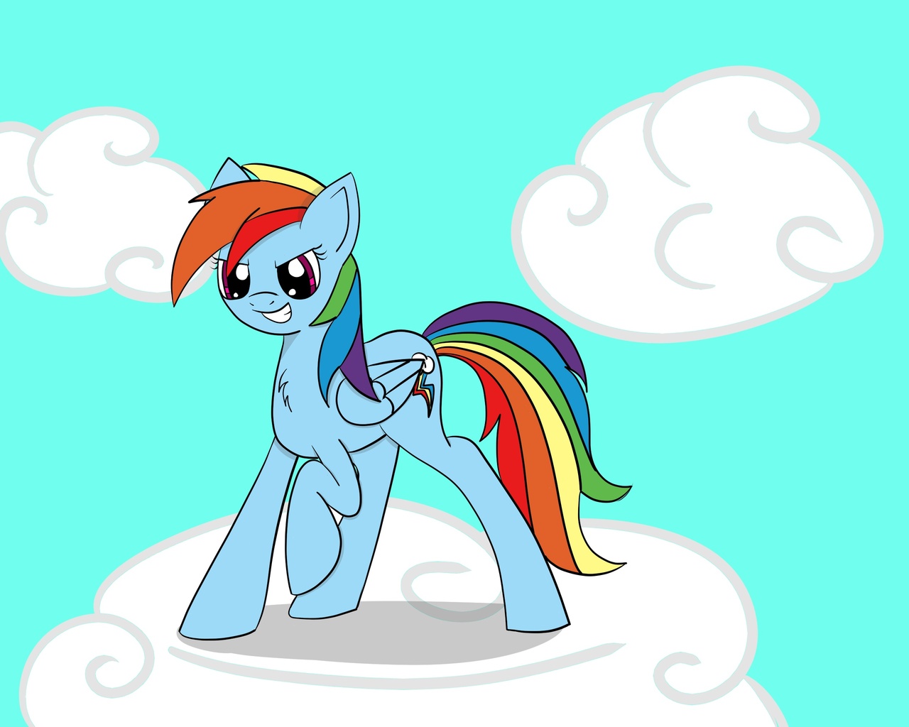 #288963 - safe, artist:psicarii, rainbow dash, blue sky, chest fluff ...