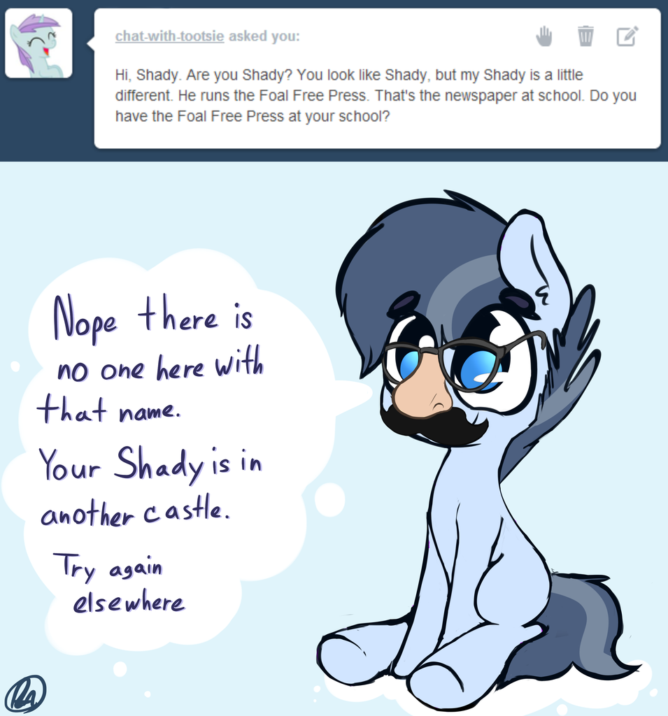 #290288 - safe, artist:ratiodaze, shady daze, ask, silly, tumblr ...