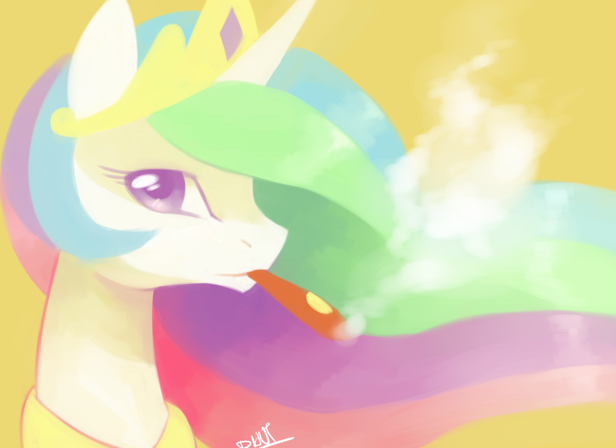 #321997 - safe, artist:dhui, princess celestia, g4, cigar, female ...