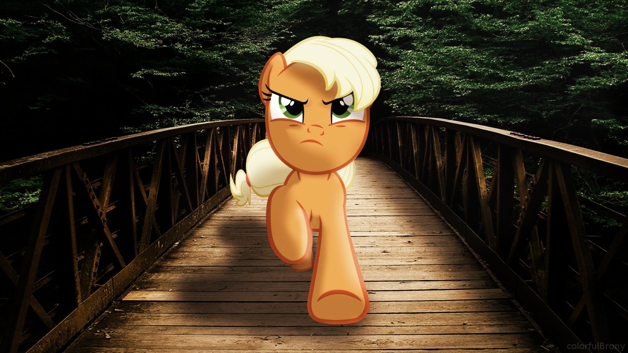#322148 - safe, artist:colorfulbrony, applejack, bridge, female, ponies ...