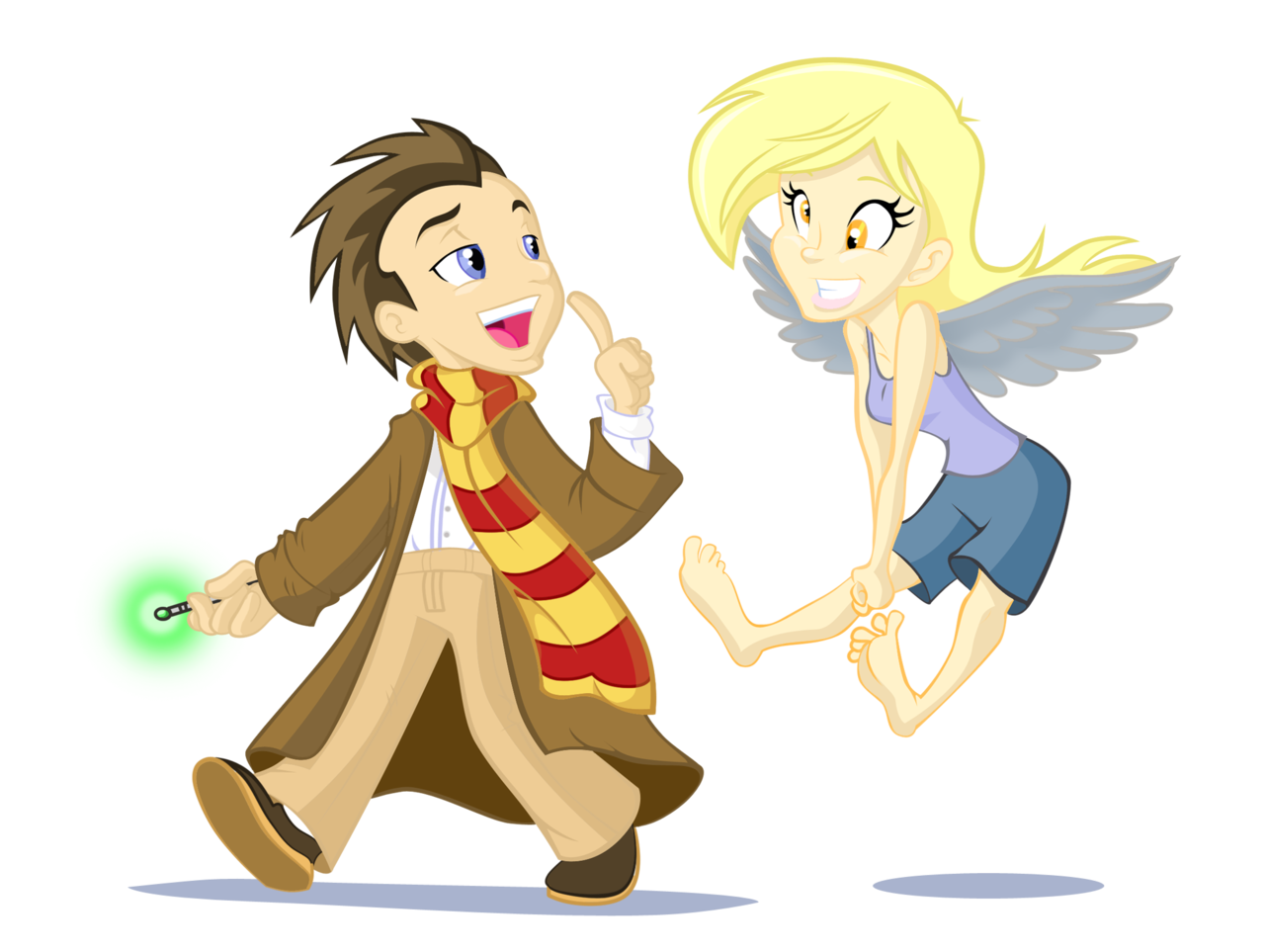 #323131 - safe, artist:moostargazer, derpy hooves, doctor whooves, time ...