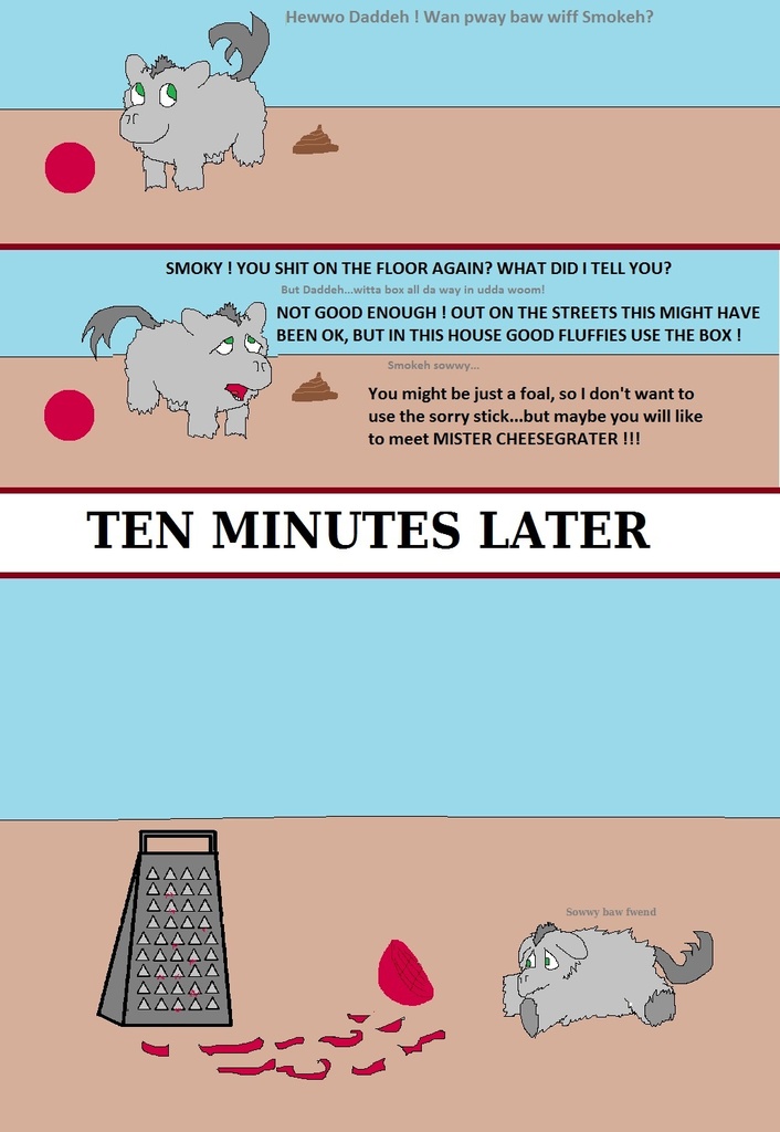 #326359 - safe, artist:mrpaint, fluffy pony, ball, cheese grater, comic ...