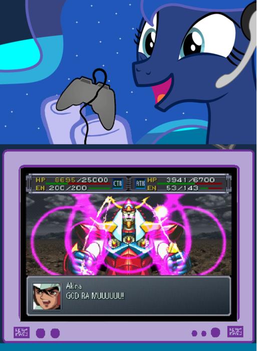 #329406 - safe, princess luna, gamer luna, g4, brave raideen ...