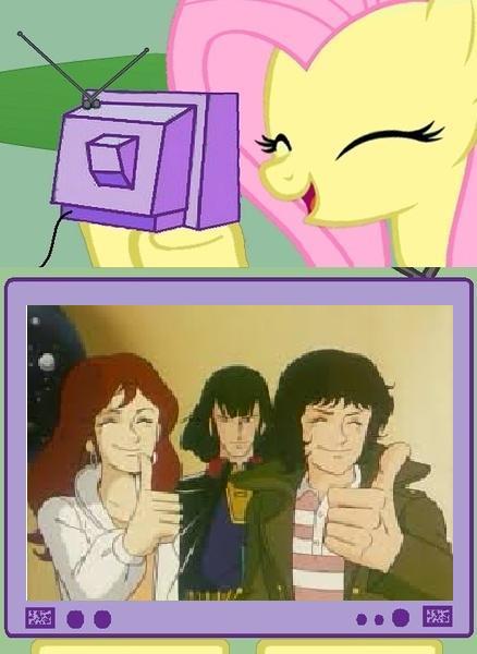 #329459 - safe, fluttershy, g4, angel omachi, blaster kid, exploitable ...