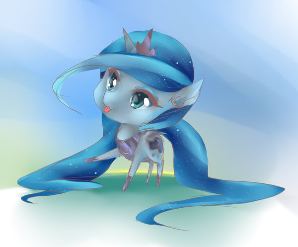 #331629 - safe, artist:edahi, princess luna, chibi, female, solo ...