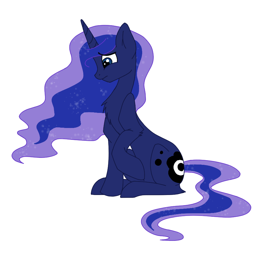 #332627 - safe, artist:pastelflakes, princess luna, g4, chest fluff ...