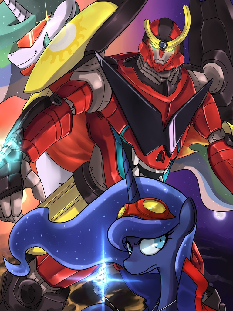 #315225 - safe, artist:uc77, princess celestia, princess luna ...