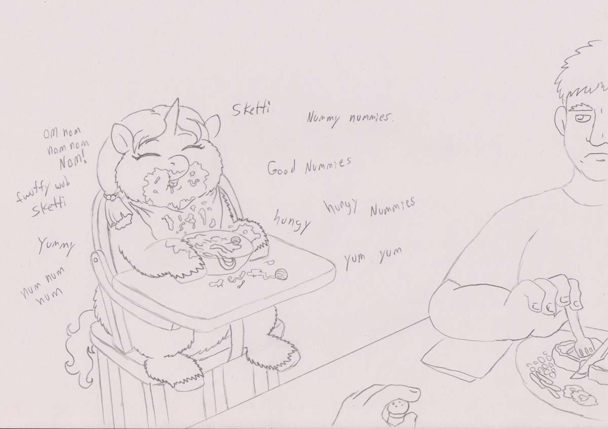 #337626 - safe, artist:santanon, fluffy pony, human, fluffy pony ...