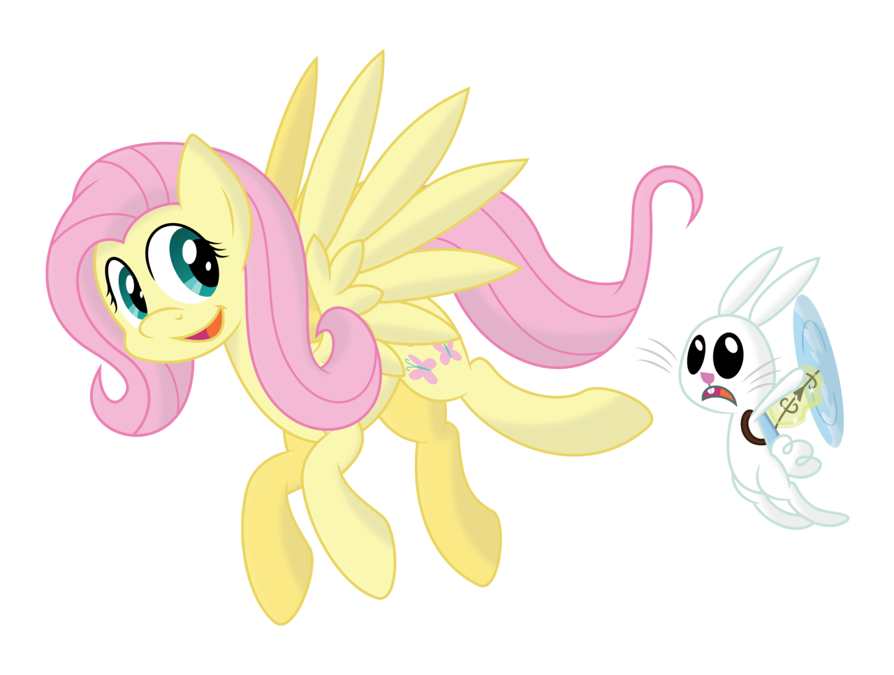 #319843 - safe, artist:mysteriouskaos, angel bunny, fluttershy, g4 ...