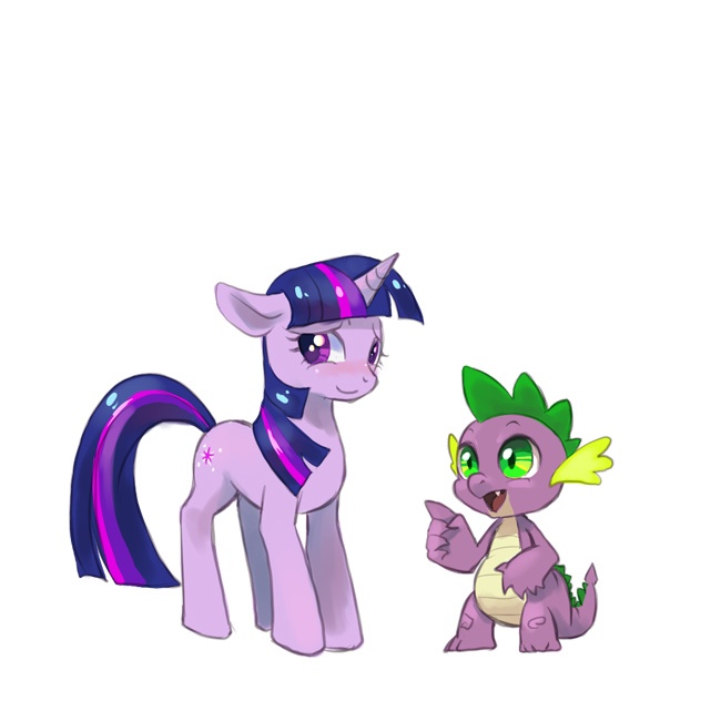 #348134 - safe, artist:murai shinobu, spike, twilight sparkle, g4 ...