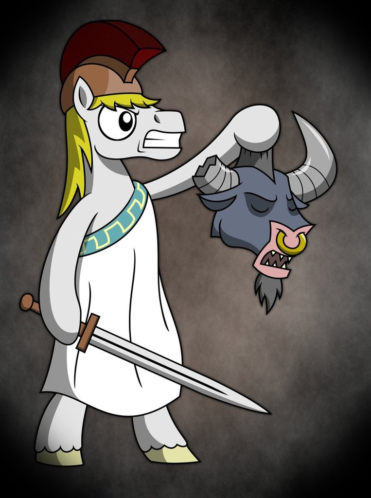 #350979 - safe, artist:friendshipismetal777, iron will, minotaur, pony ...