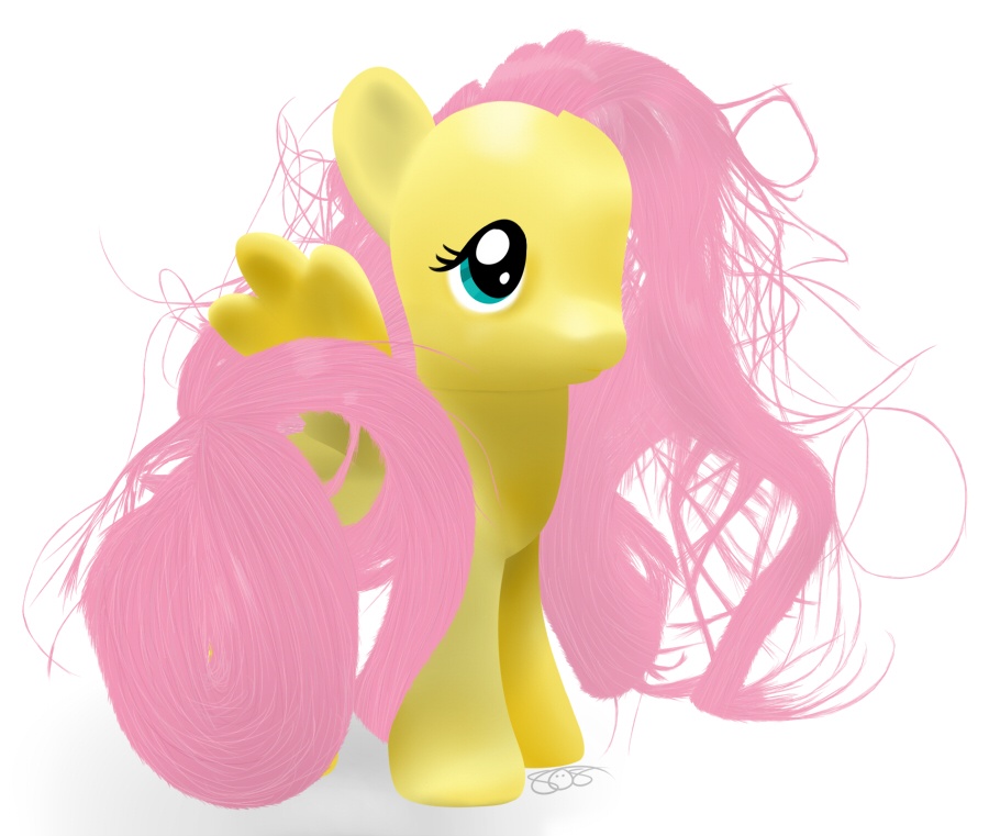 #353526 - safe, artist:that808signature, fluttershy, brushable, female ...