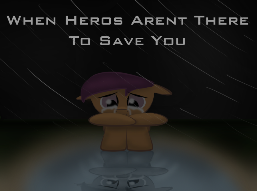 #356536 - safe, scootaloo, g4, crying, front view, looking down, rain ...