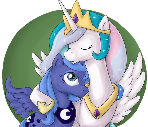 #360104 - safe, artist:campus-cats, princess celestia, princess luna ...