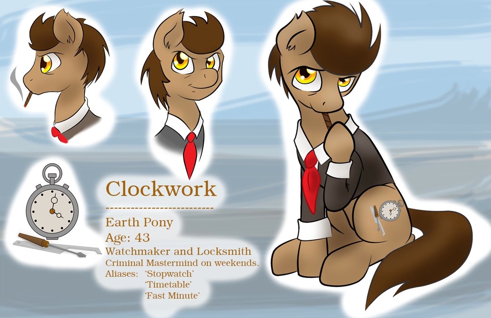 #341507 - safe, artist:martian, oc, oc only, oc:clockwork, earth pony ...