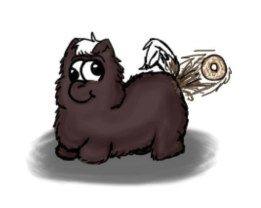 #343835 - questionable, artist:aichi, fluffy pony, donut, poop, pooping ...