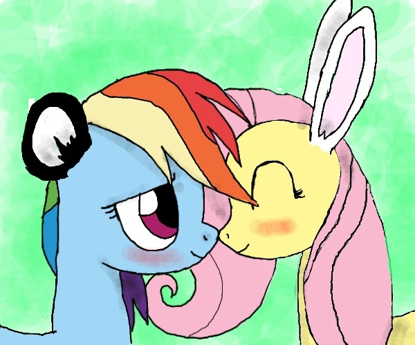 #370021 - safe, artist:lonelove, fluttershy, rainbow dash, g4, 30 day ...