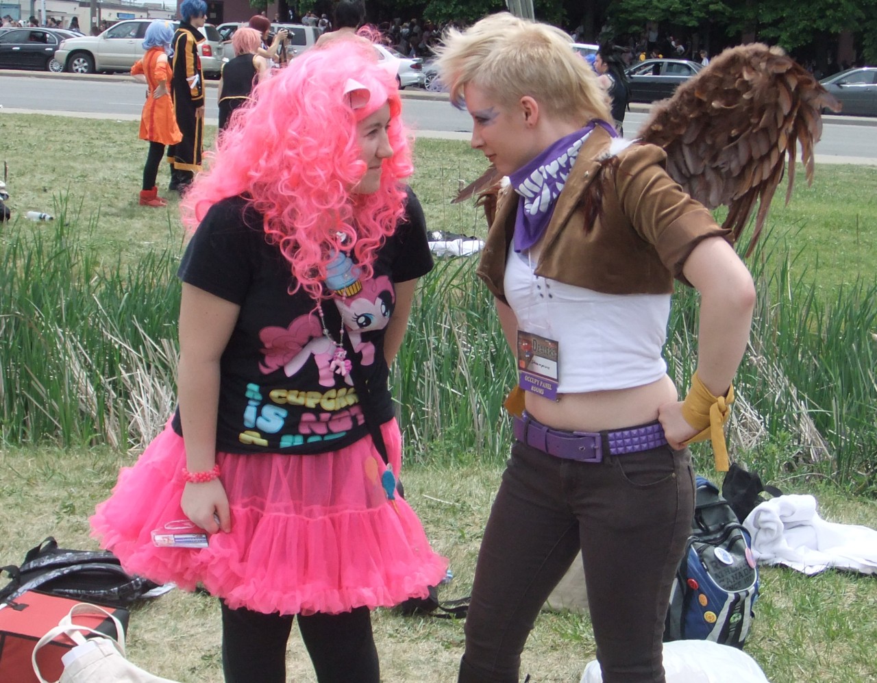 #372475 - safe, artist:kudrel-cosplay, gilda, pinkie pie, human, g4 ...