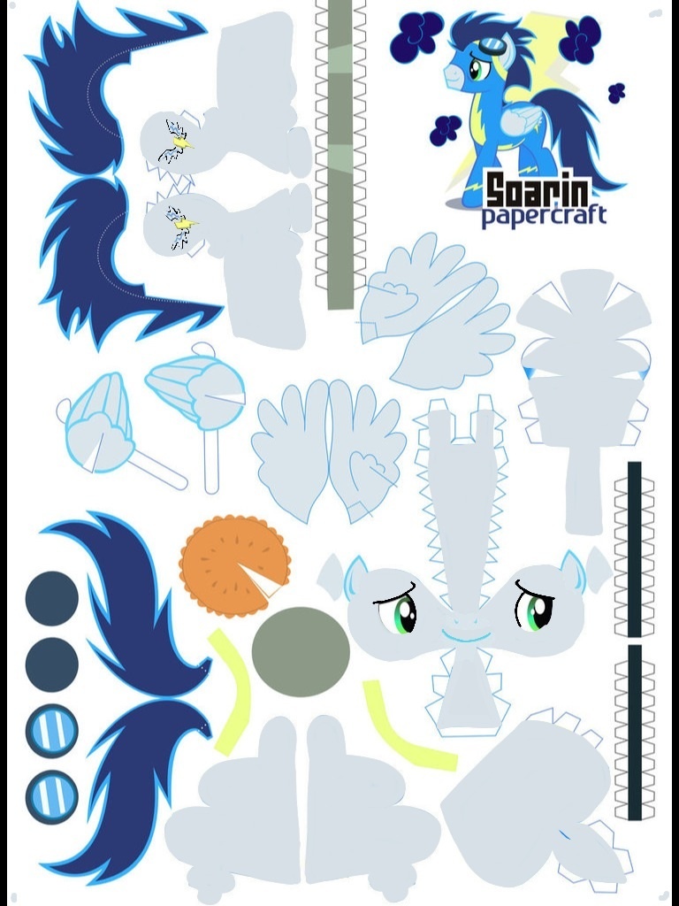 #376643 - safe, soarin', pony, g4, food, goggles, papercraft, pie ...