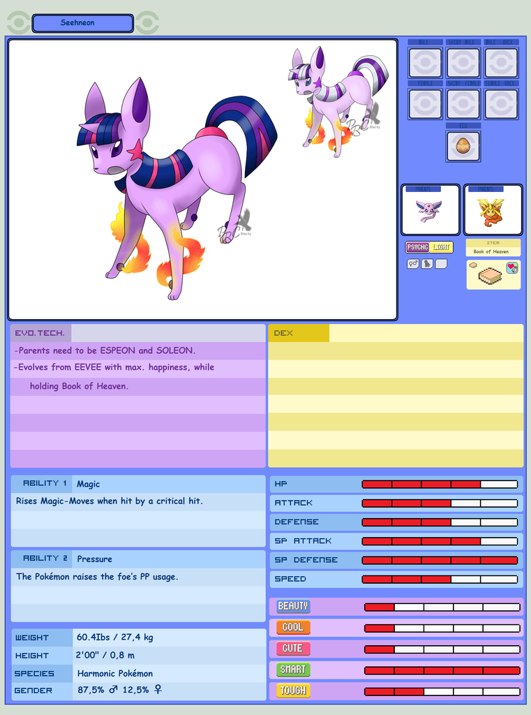 #378716 - safe, artist:pitch-black-crow, twilight sparkle, eevee, g4 ...