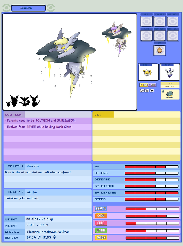 #379373 - safe, artist:pitch-black-crow, derpy hooves, eevee, pegasus ...