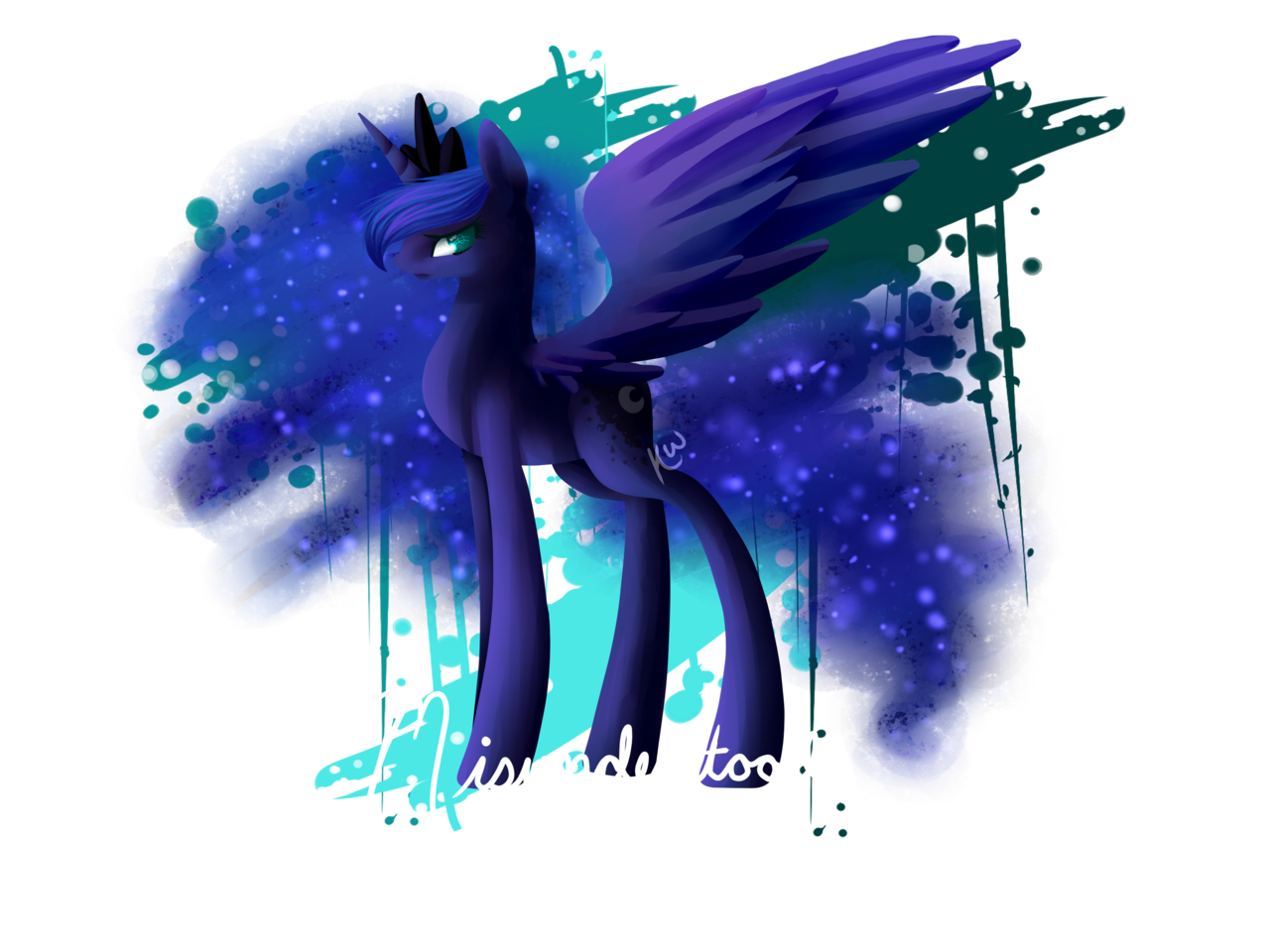 #381617 - safe, artist:winterxbreeze, princess luna, female, solo ...