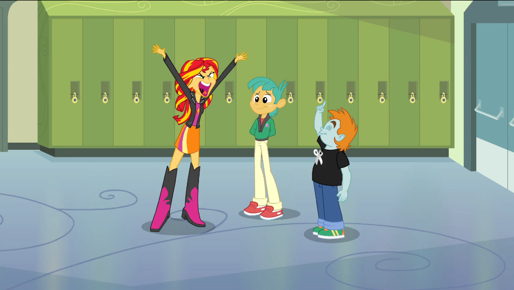 #382797 - safe, screencap, snails, snips, sunset shimmer, equestria ...