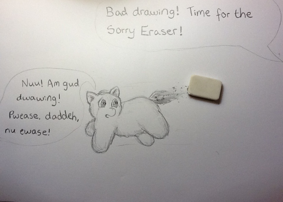 #363253 - safe, fluffy pony, crying, eraser, fluffy pony original art ...
