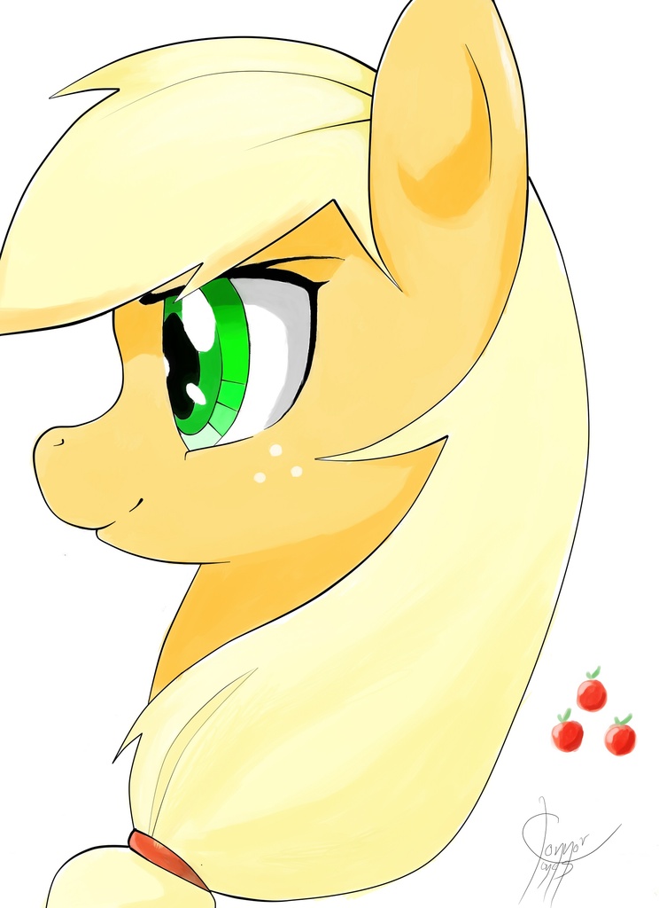 #386122 - safe, artist:firas-ta, applejack, female, profile, simple ...