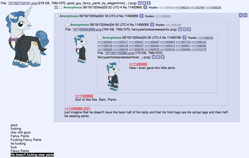 #364537 - safe, fancypants, pony, unicorn, /mlp/, 4chan, 4chan ...