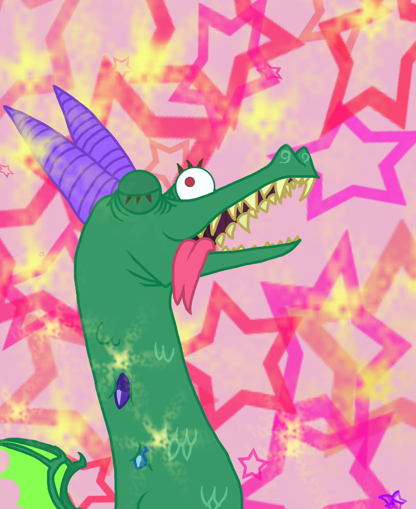 #366093 - safe, artist:the-danitor, crackle, dragon, g4, solo, wink - Derpibooru