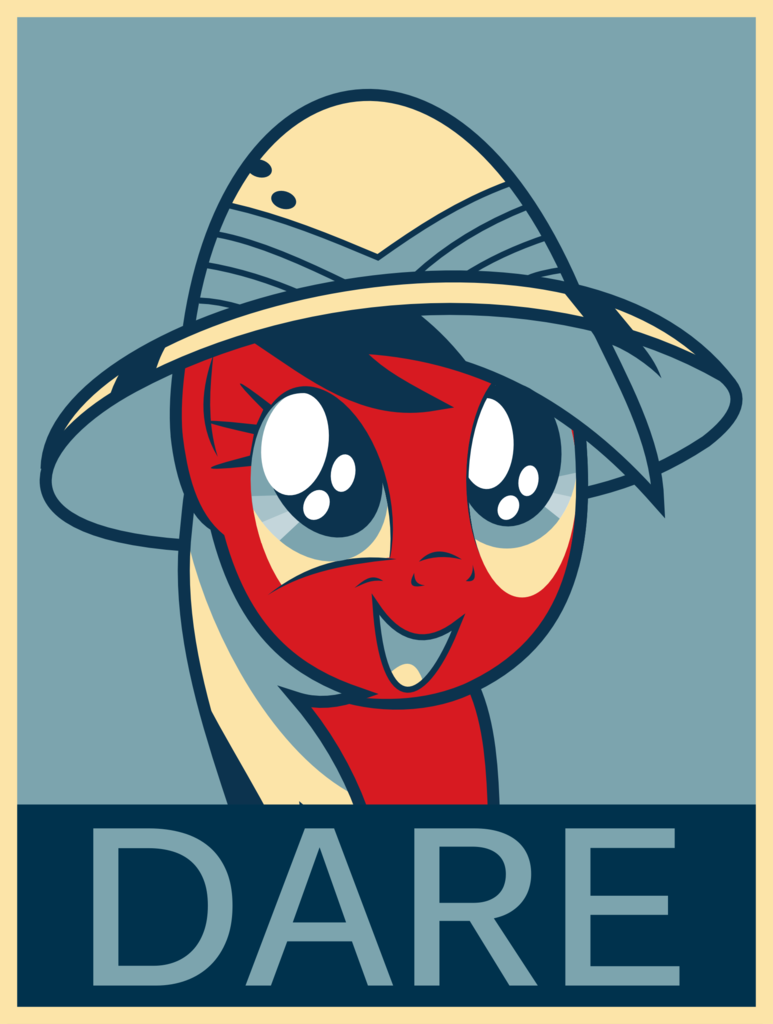 #368424 - safe, artist:peora, daring do, female, hat, hope poster ...