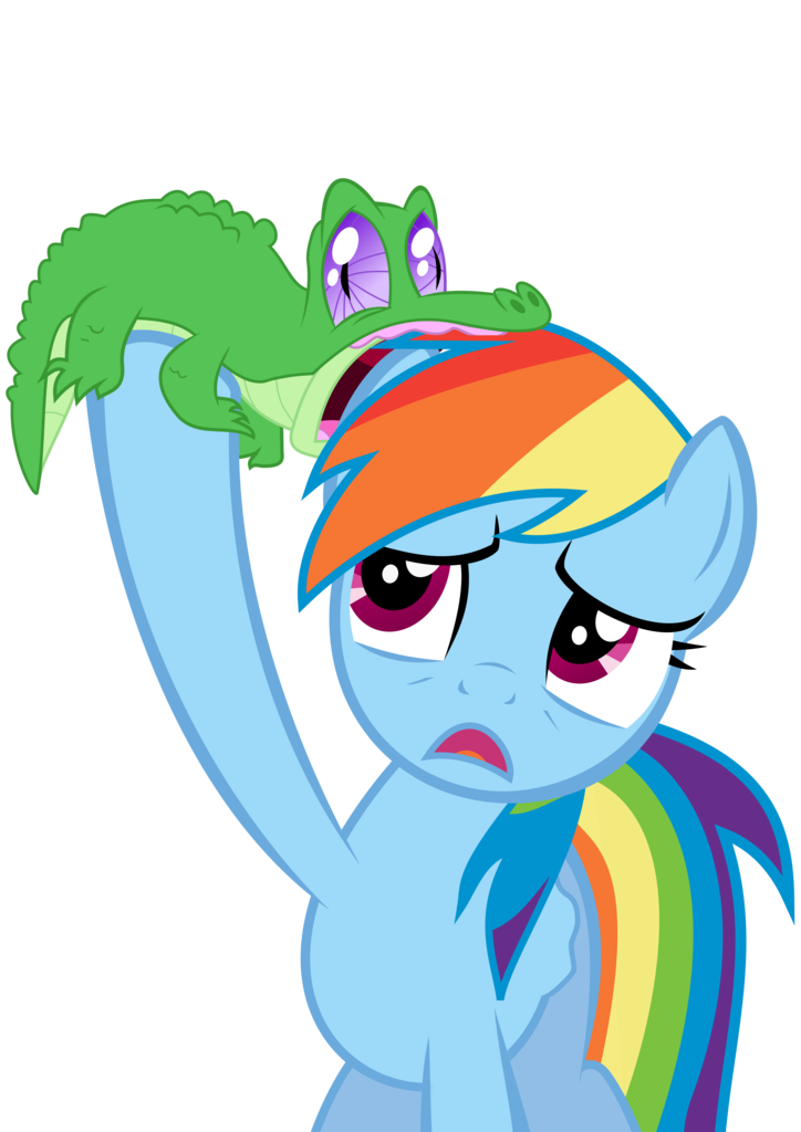 #397374 - safe, artist:derpyworks, gummy, rainbow dash, alligator ...