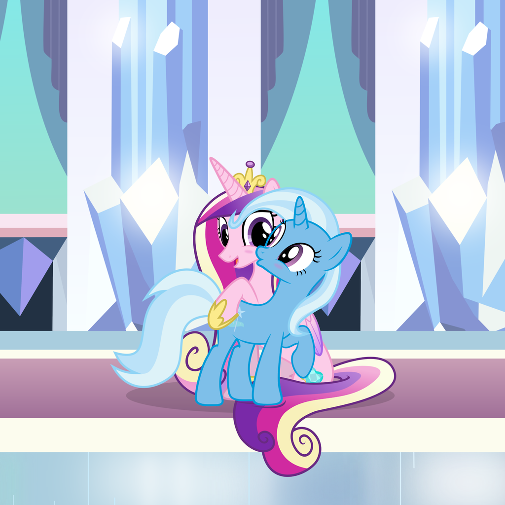 #400325 - safe, artist:synthrid, princess cadance, trixie, g4, blushing ...