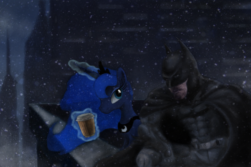 #402966 - safe, artist:hewison, princess luna, human, g4, batman ...