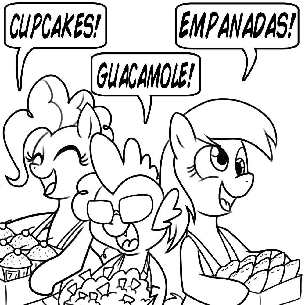 #411051 - safe, artist:madmax, derpy hooves, pinkie pie, spike, pegasus ...