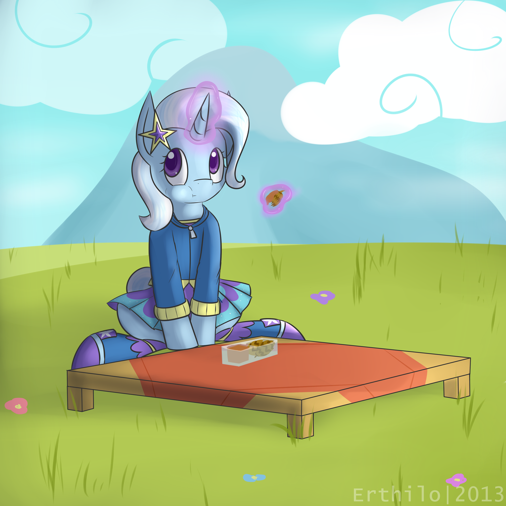 #392821 - safe, artist:erthilo, trixie, pony, unicorn, :t, clothes ...