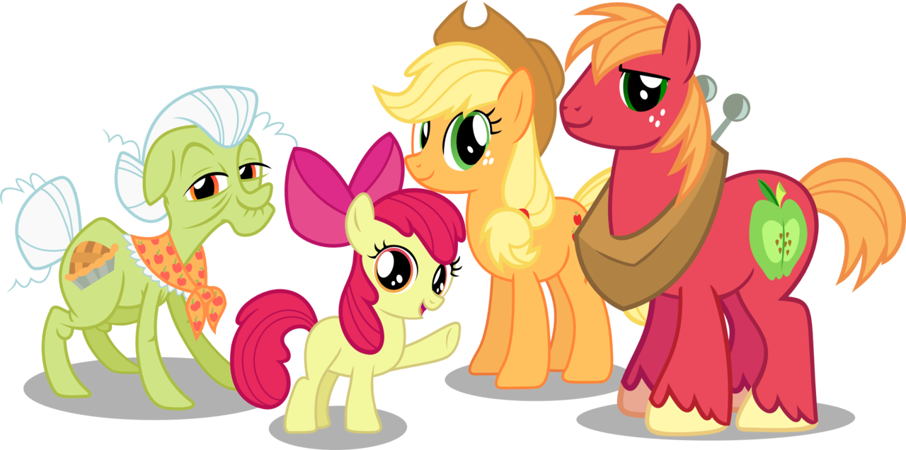 #392998 - safe, artist:vector-brony, apple bloom, applejack, big ...