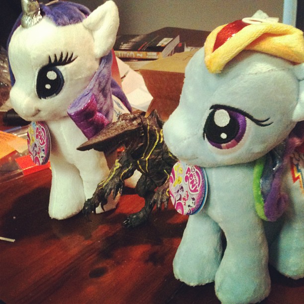 #416296 - safe, pinkie pie, rarity, kaiju, g4, aurora, irl, knifehead ...