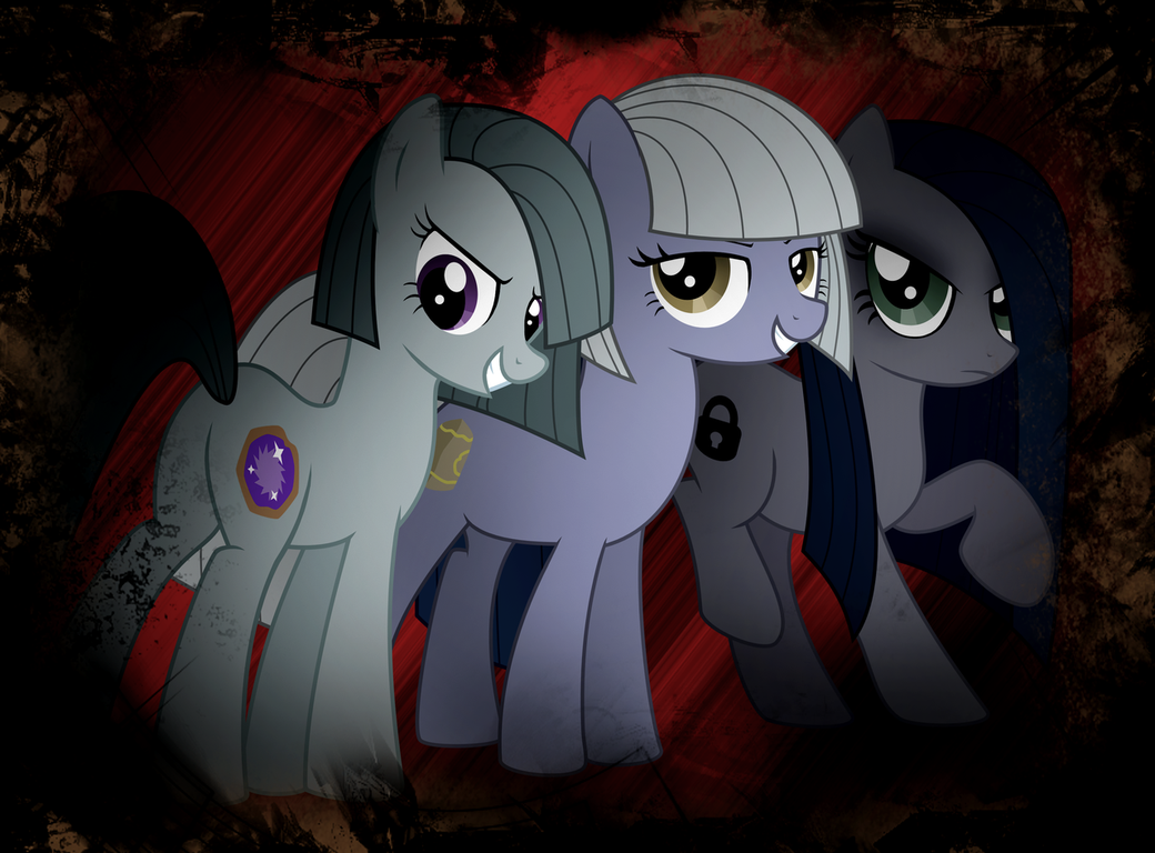 #424506 - semi-grimdark, artist:reitanna-seishin, limestone pie, marble pie, oc, oc:minkie pie ...