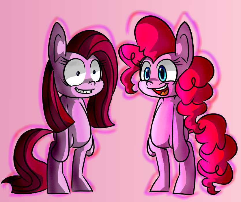 #430158 - safe, artist:vdru7, pinkie pie, pony, bipedal, duality ...