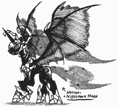 #416851 - safe, nightmare moon, g4, female, garo, horror, solo - Derpibooru