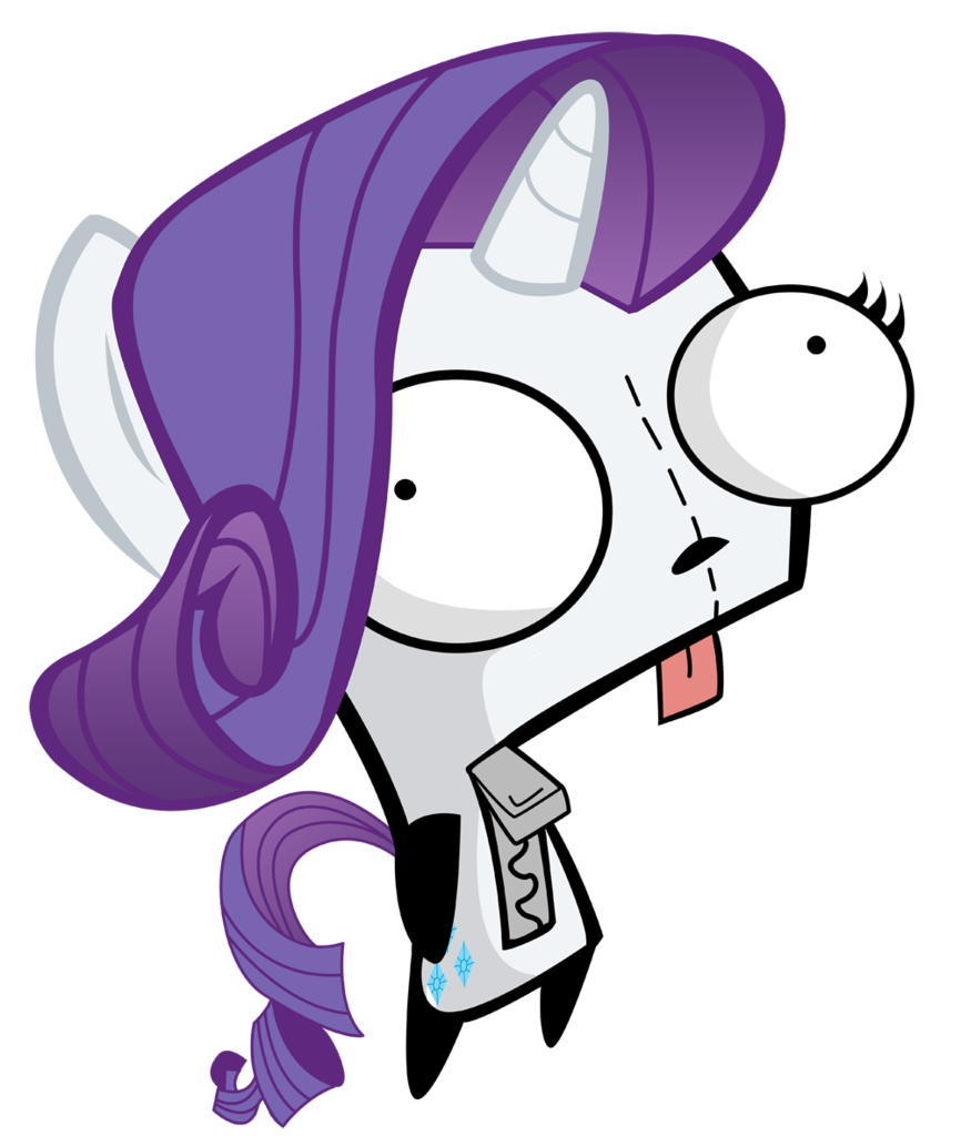 #417050 - safe, rarity, g4, crossover, female, gir, invader zim, solo ...