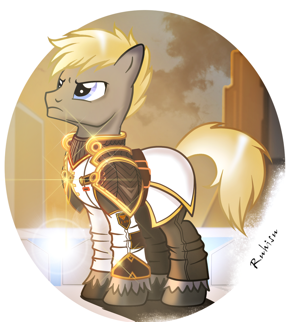 #432995 - safe, artist:ruhisu, oc, oc only, earth pony, pony, armor ...