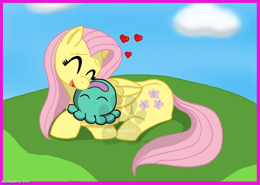 #435371 - safe, artist:mytokyokitty, fluttershy, g4, crossover, cute ...
